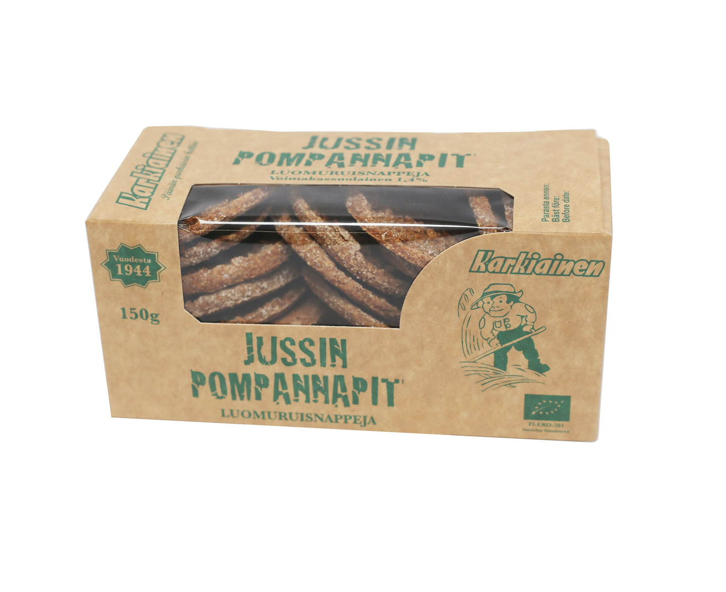 Karkiainen Jussin Pompannapit luomuruisnappeja 150 g | K-Ruoka Verkkokauppa