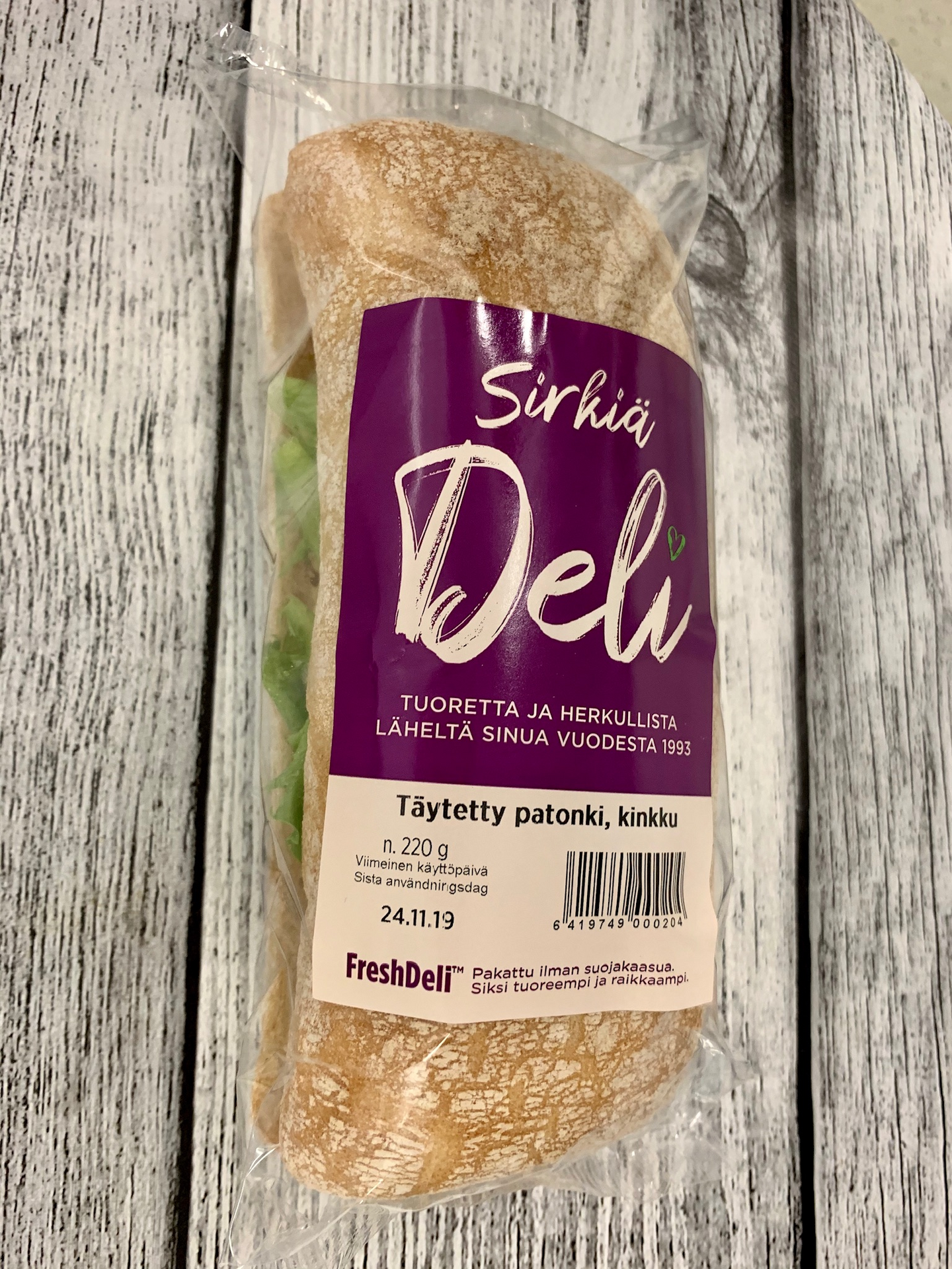 Sirkiä Deli täytetty patonki kinkku 220g | K-Ruoka Verkkokauppa