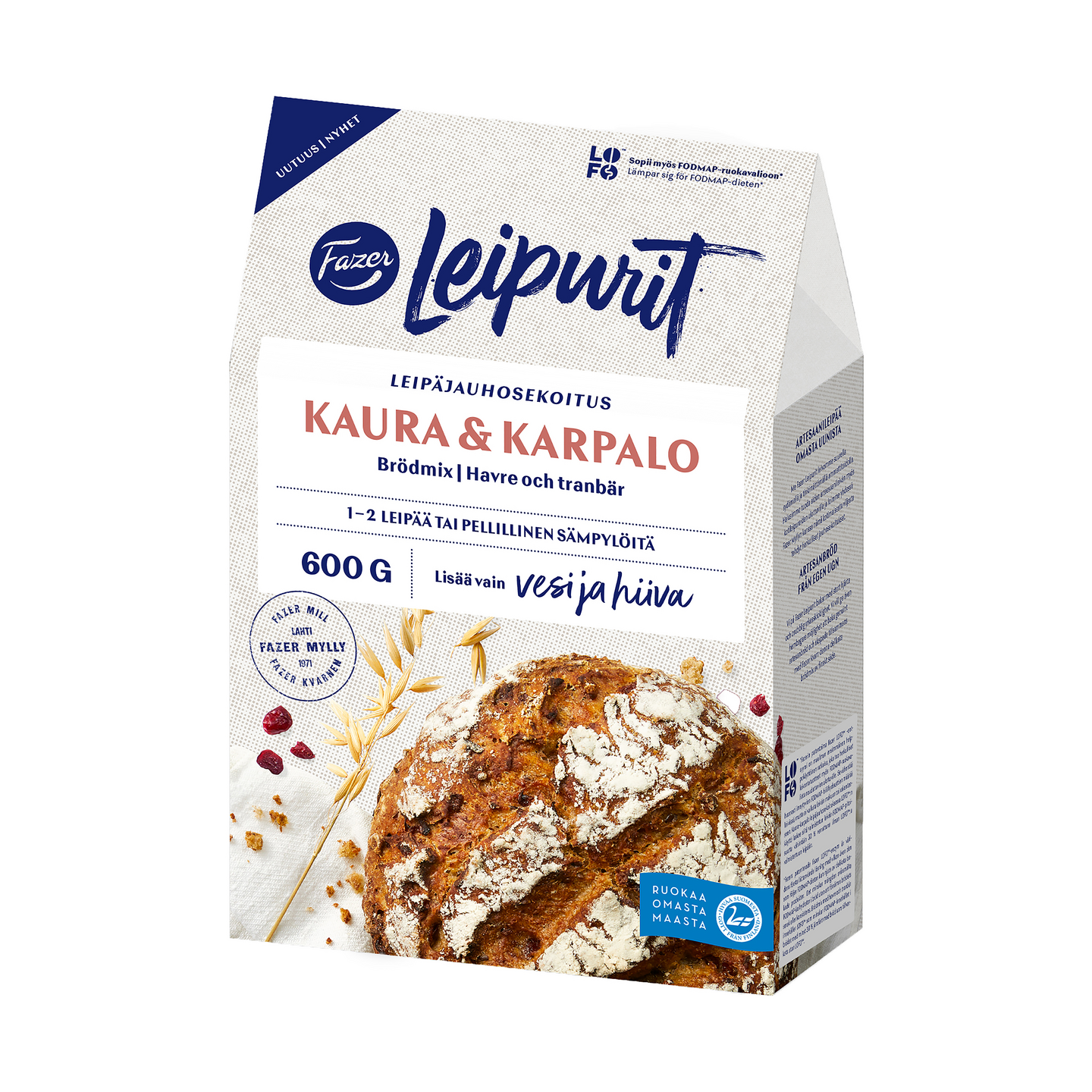 Fazer Leipurit Leipäjauhosekoitus Kaura & karpalo 600g | K-Ruoka ...
