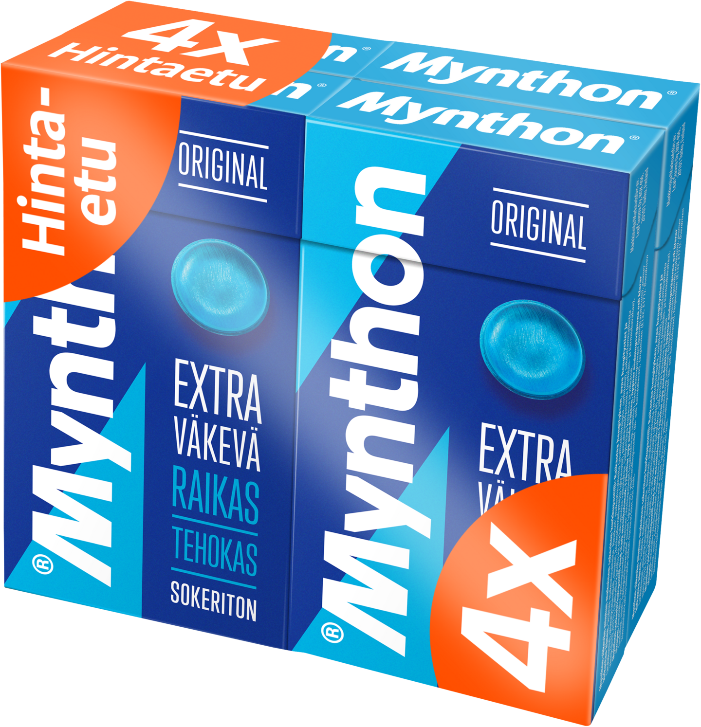 Mynthon 140g Extra väkevä sokeriton 4-pack kurkkupastilli | K-Ruoka ...