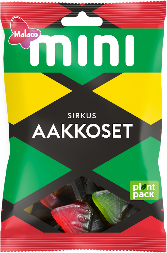 Malaco Mini Aakkoset Sirkus viinikumimakeisia 120g — HoReCa-tukku Kespro