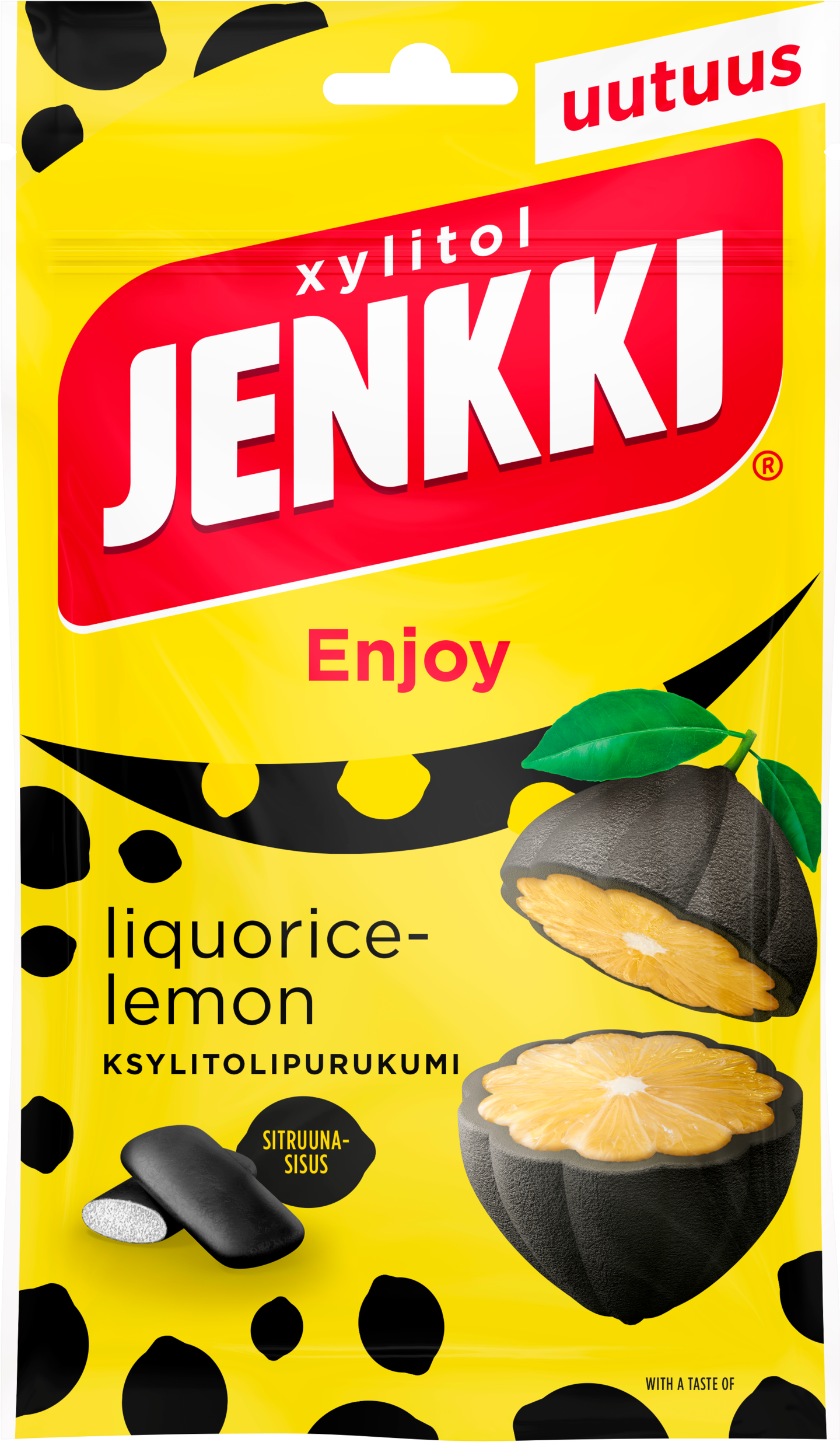 Jenkki Enjoy ksylitolipurukumi 100g Liquorice-lemon | K-Ruoka Verkkokauppa