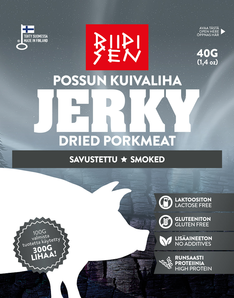 Riipisen Possun kuivaliha Savustettu 40g — HoReCa-tukku Kespro