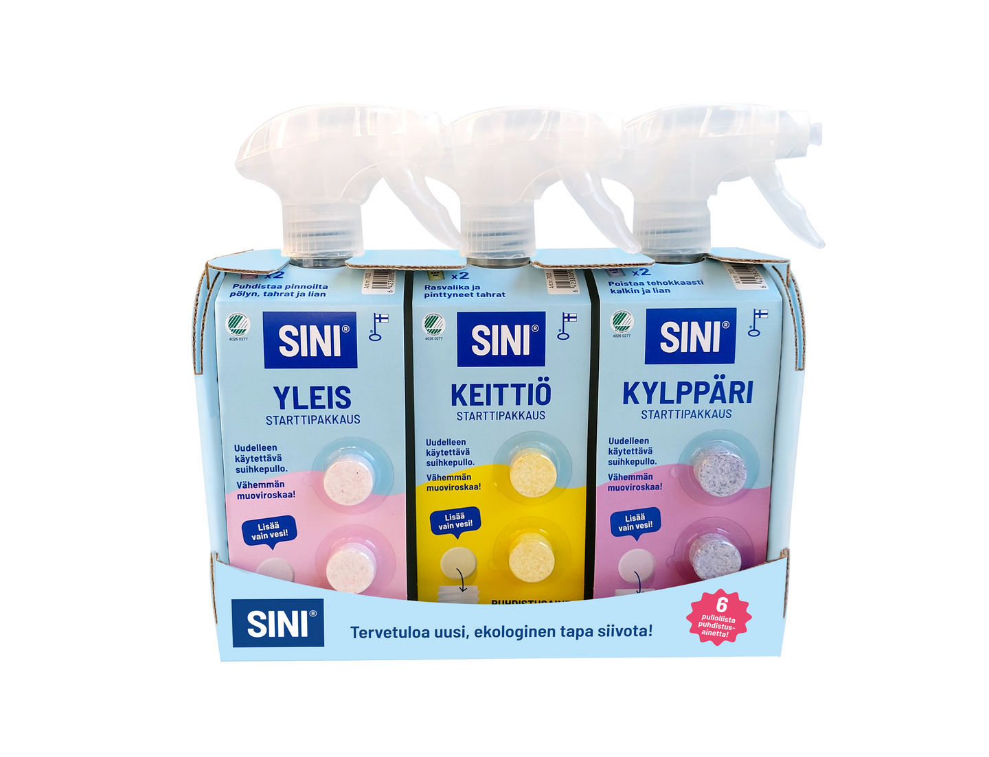 Sini puhdistusainetabletti lahjapakkaus (sis. keittiö, kylppäri, yleis ...