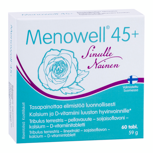 Menowell 45 Tribulus terrestris-pellavauute-soijaisoflavonitabletti 60 ...