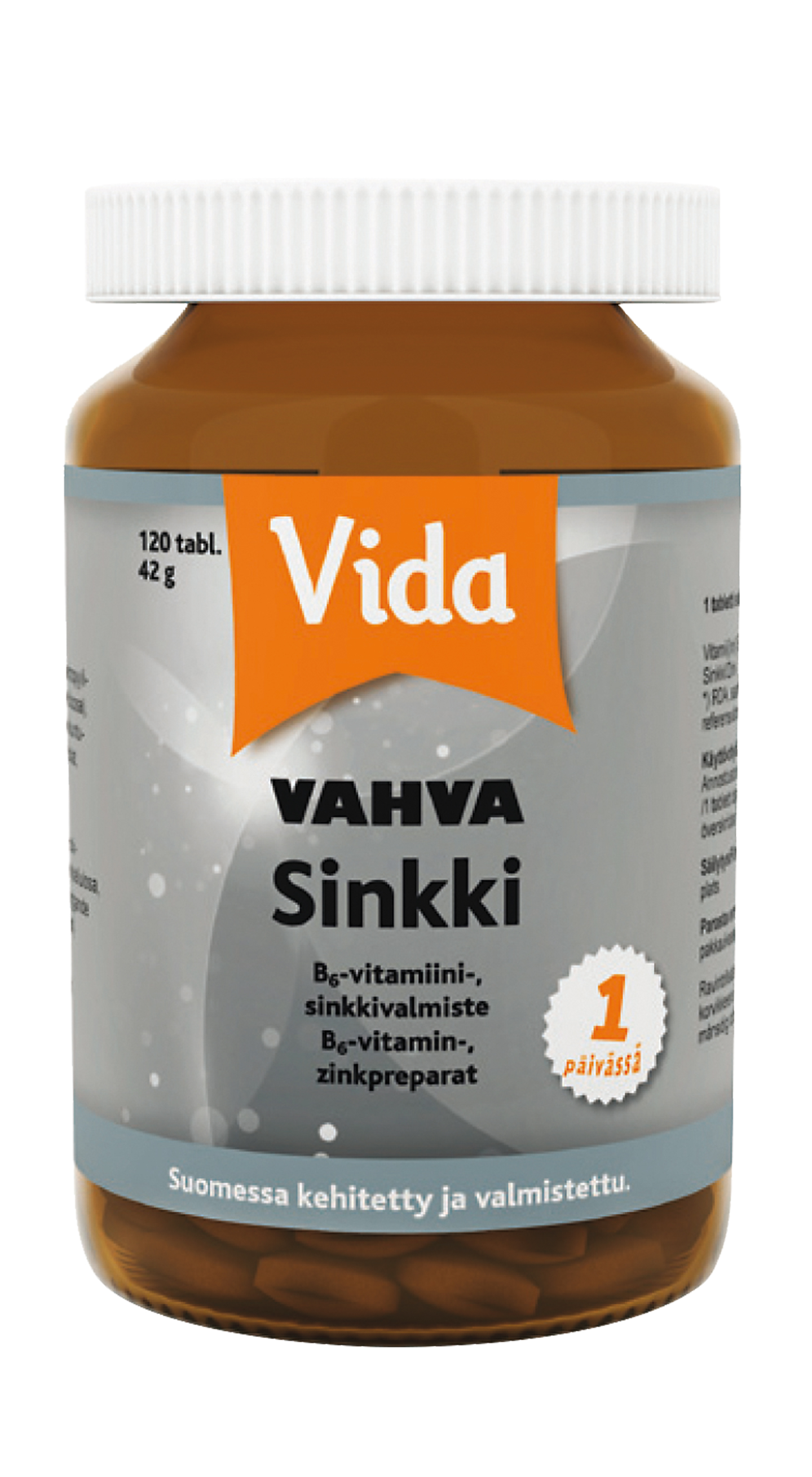Vida vahva sinkki B6-vitamiini-sinkkivalmiste 120tabl./42g – K-Ruoka