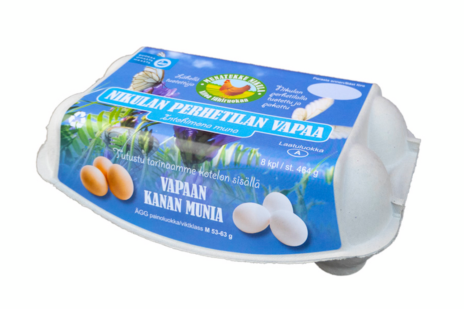 Munatukku Nikulan Vapaa kananmuna M8 464g — HoReCa-tukku Kespro
