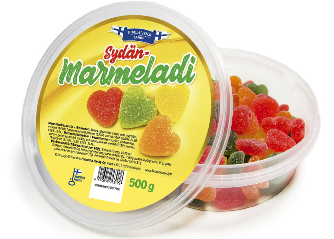 Finlandia Candy Sydänmarmeladi 500g — HoReCa-tukku Kespro