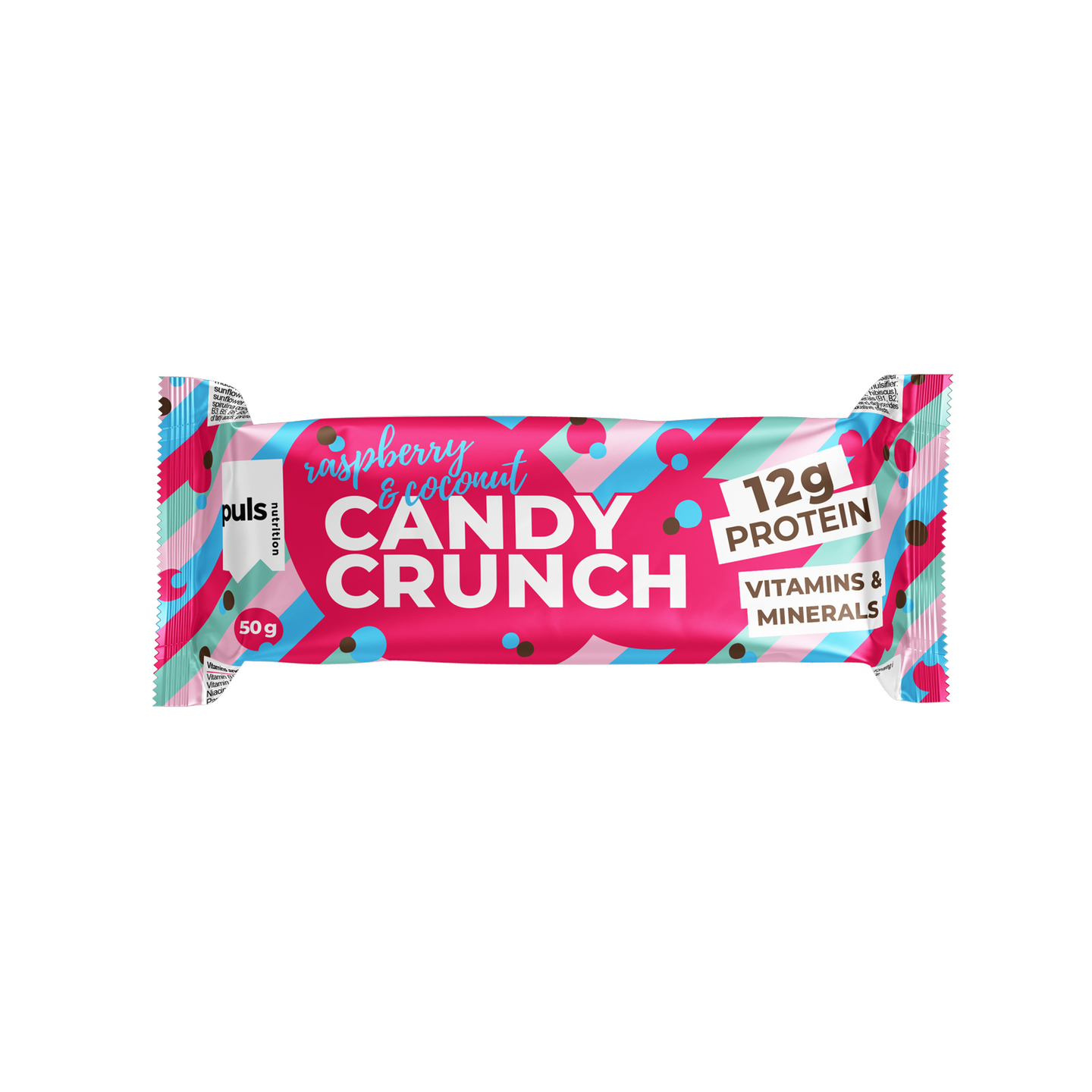 PULS Candy Crunch proteiinipatukka vadelma & kookos 50g | K-Ruoka ...