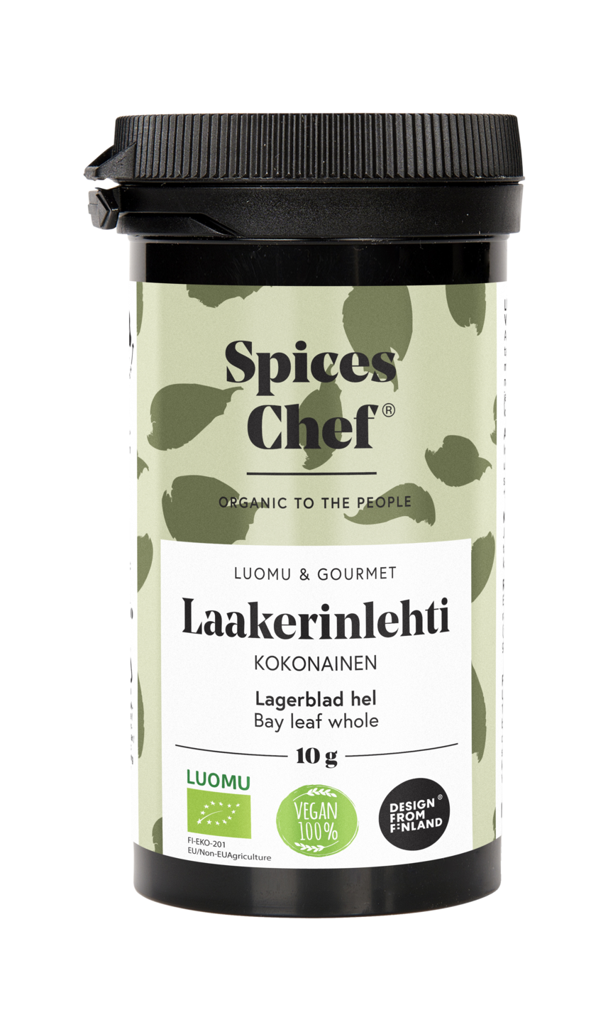 Spices Chefin luomu laakerinlehti kokonainen 10g, BPA-vapaassa biomuovi ...
