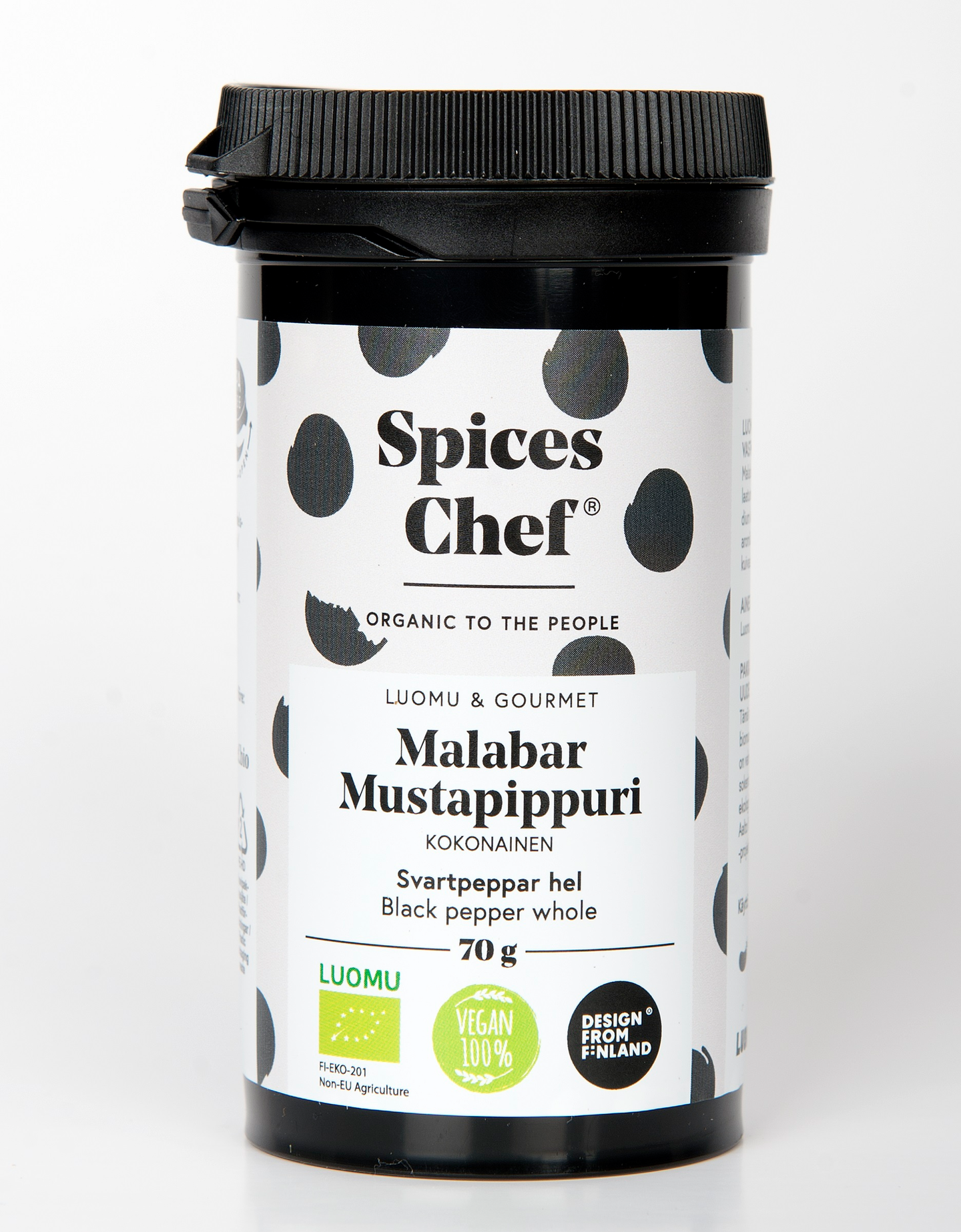 Spices Chefin luomu Malabar mustapippuri kokonainen 70g, BPA-vapaassa ...