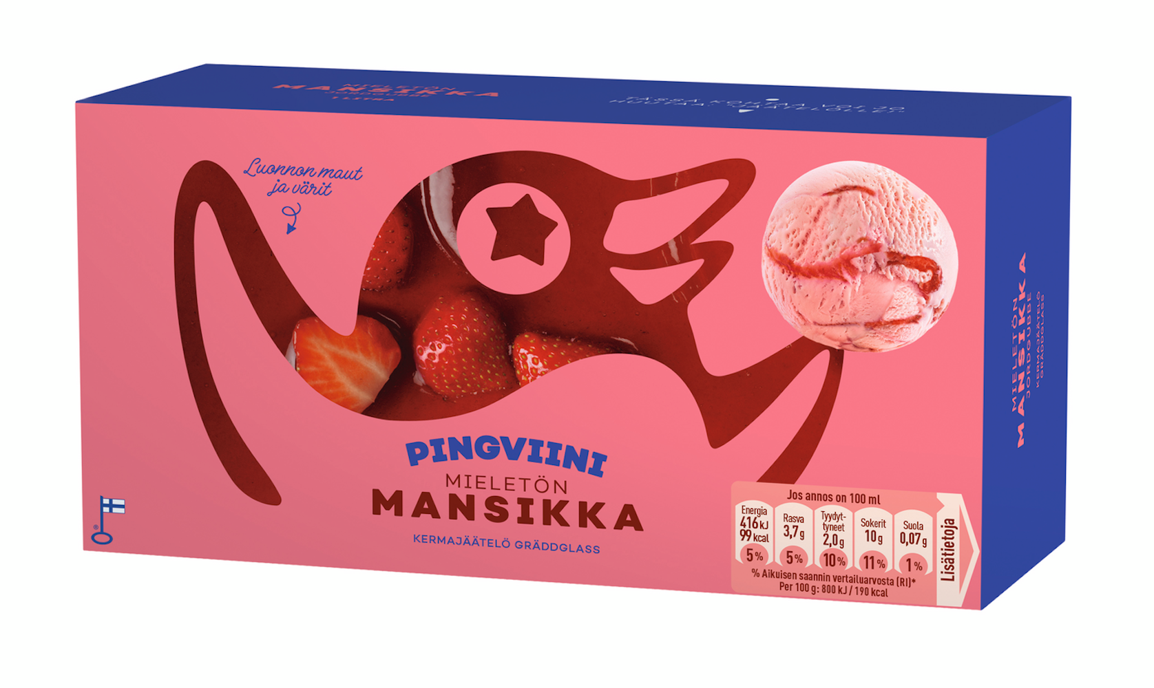 Pingviini jäätelö 1l mansikka — HoReCa-tukku Kespro