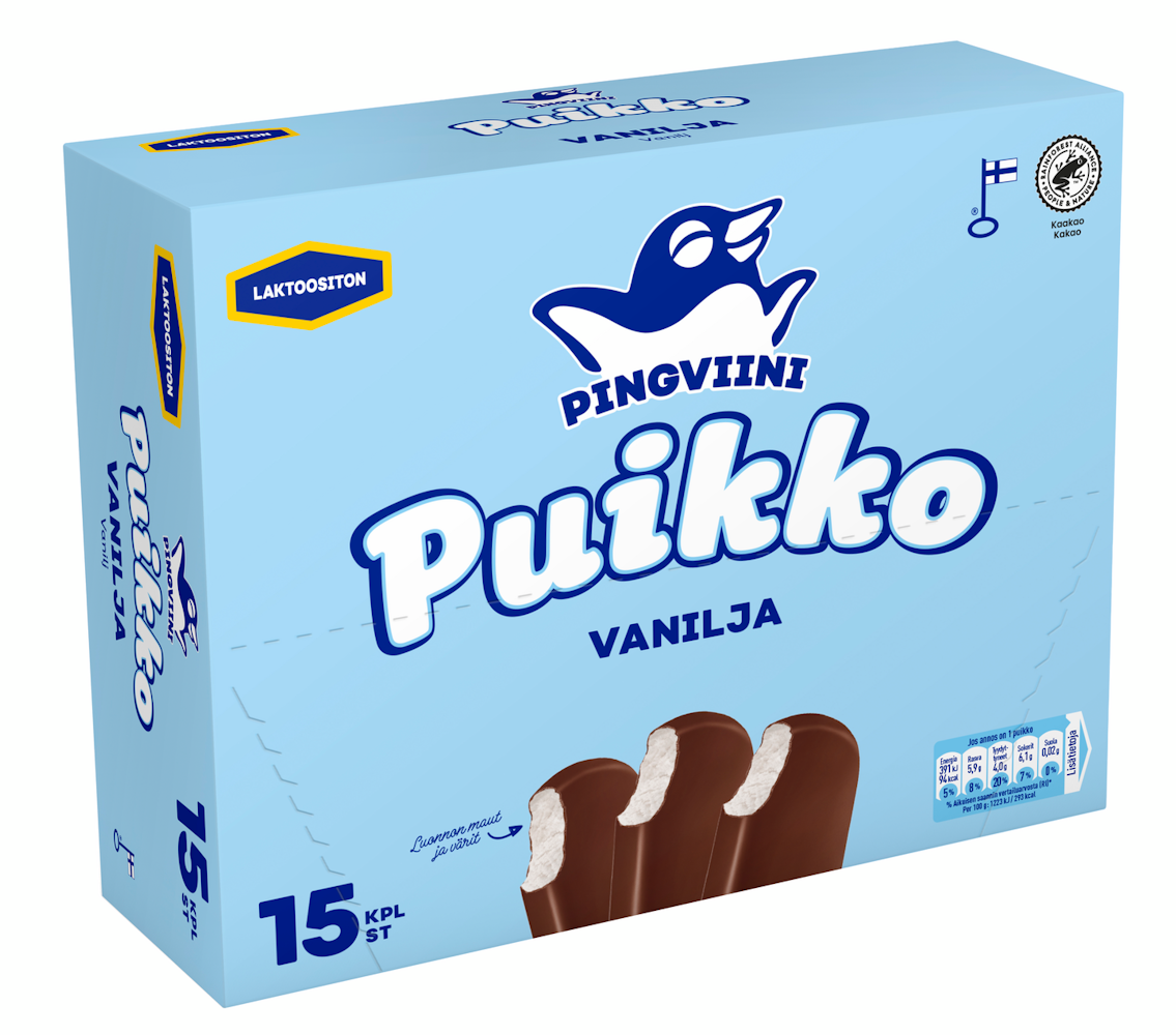 Pingviini puikko 15x32g vanilja laktoositon mpk — HoReCa-tukku Kespro