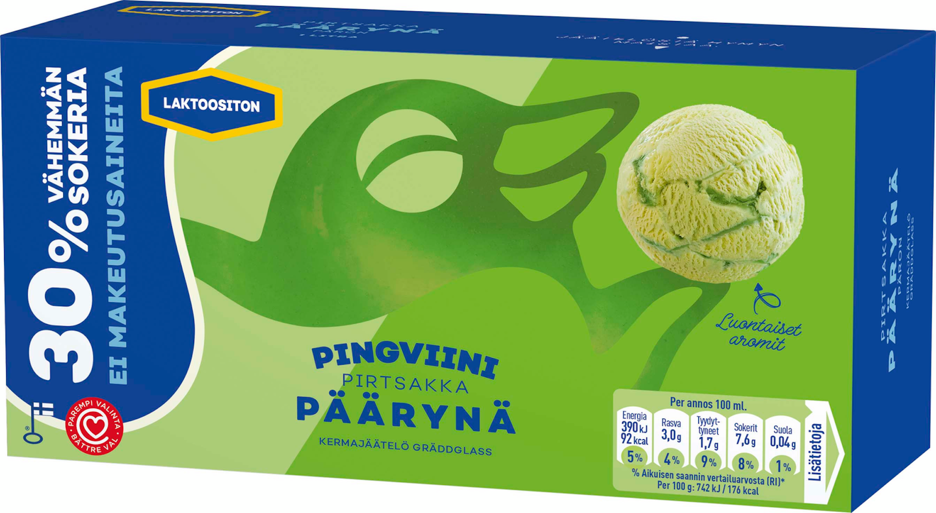 Pingviini jäätelö 1l päärynä laktoositon — HoReCa-tukku Kespro