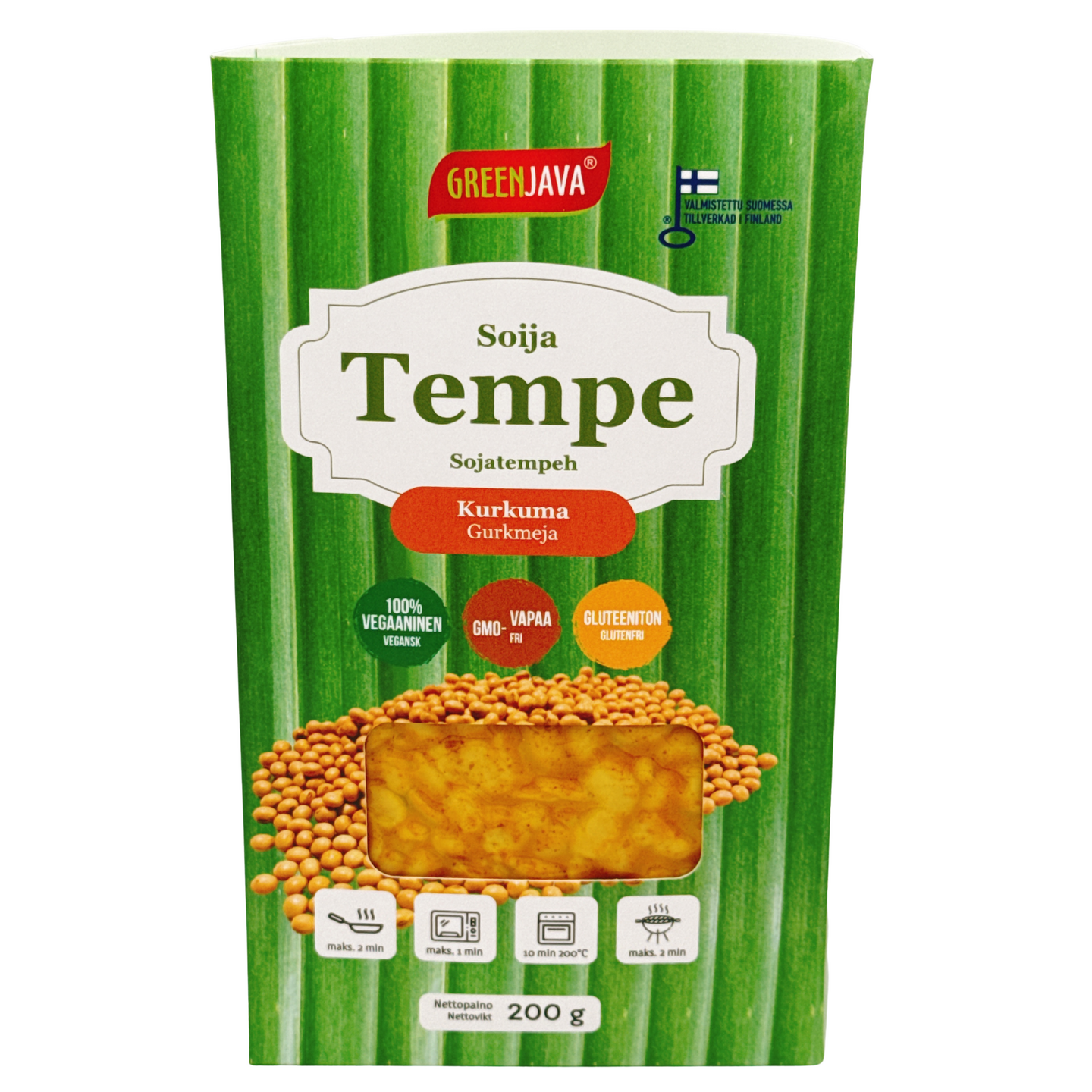 GreenJava Maustettu soijatempe Maukas Kurkuma 200g | K-Ruoka Verkkokauppa