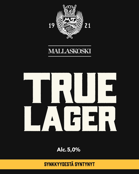 Mallaskoski True Lager 5% 30l astia | K-Ruoka Verkkokauppa