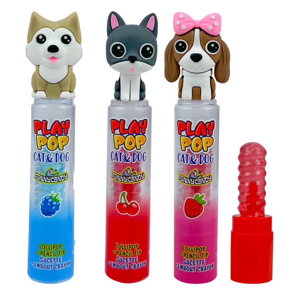 Funny Candy Cat & Dog Play Pop tikkari 9g — HoReCa-tukku Kespro