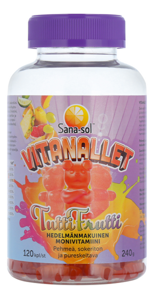 Sana-sol Vitanallet Tuttifrutti monivitamiini 120kpl 240g — HoReCa ...