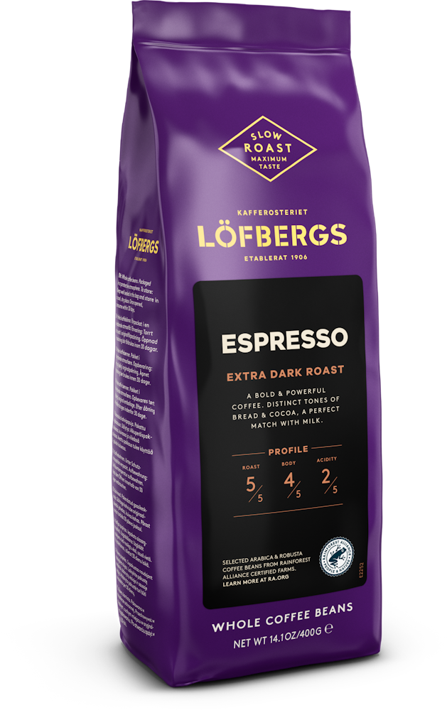 Löfbergs Espresso Papukahvi 400 g RFA — HoReCa-tukku Kespro