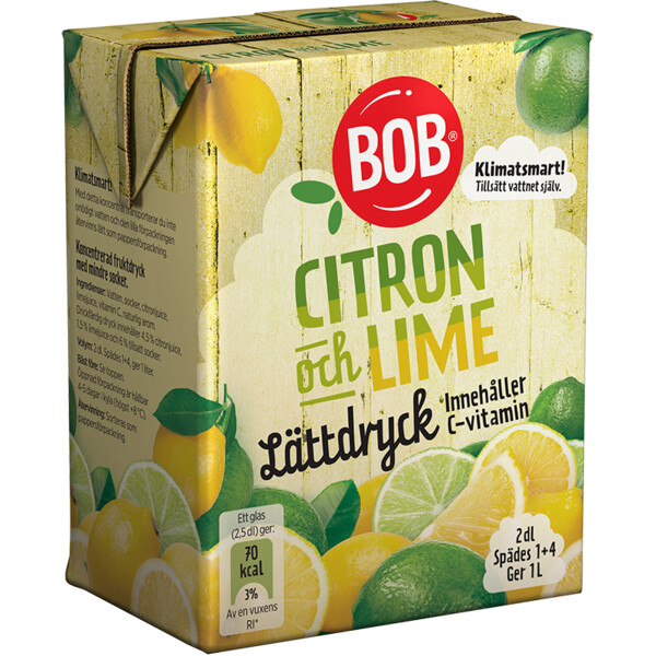 Bob Lättdryck citron&lime 2dl | K-Ruoka Verkkokauppa