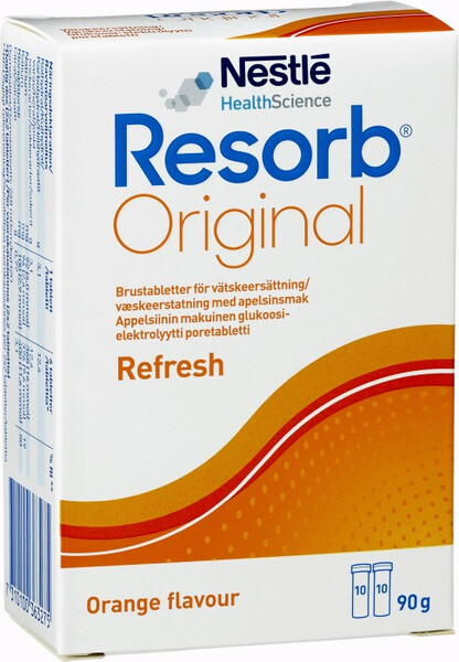 Resorb Orginal vätskeersättning apelsinsmak 90g | K-Ruoka Verkkokauppa