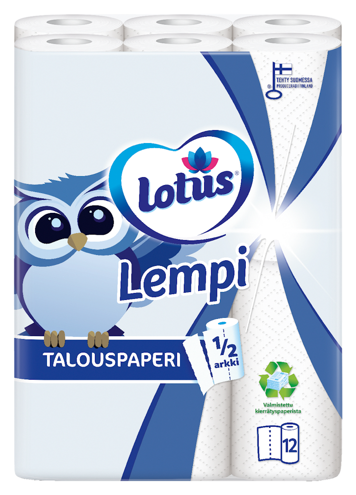 LOTUS Lempi talouspaperi puoliarkki 12rl — HoReCa-tukku Kespro