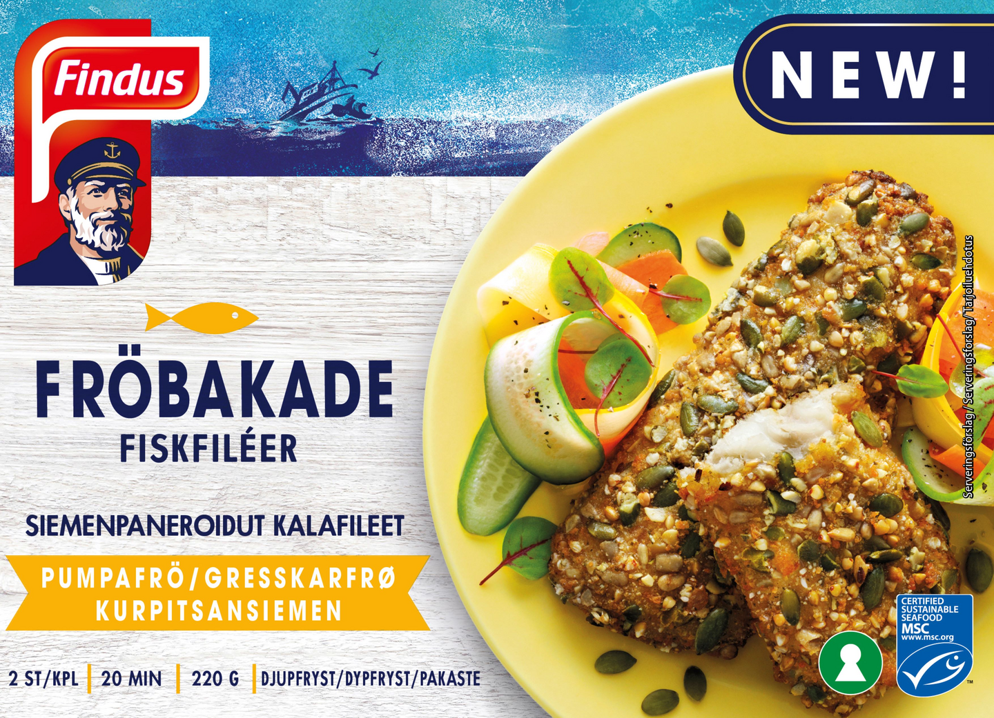 Findus siemenpaneroidut kalafileet kurpitsansiemenellä 220g MSC pakaste ...