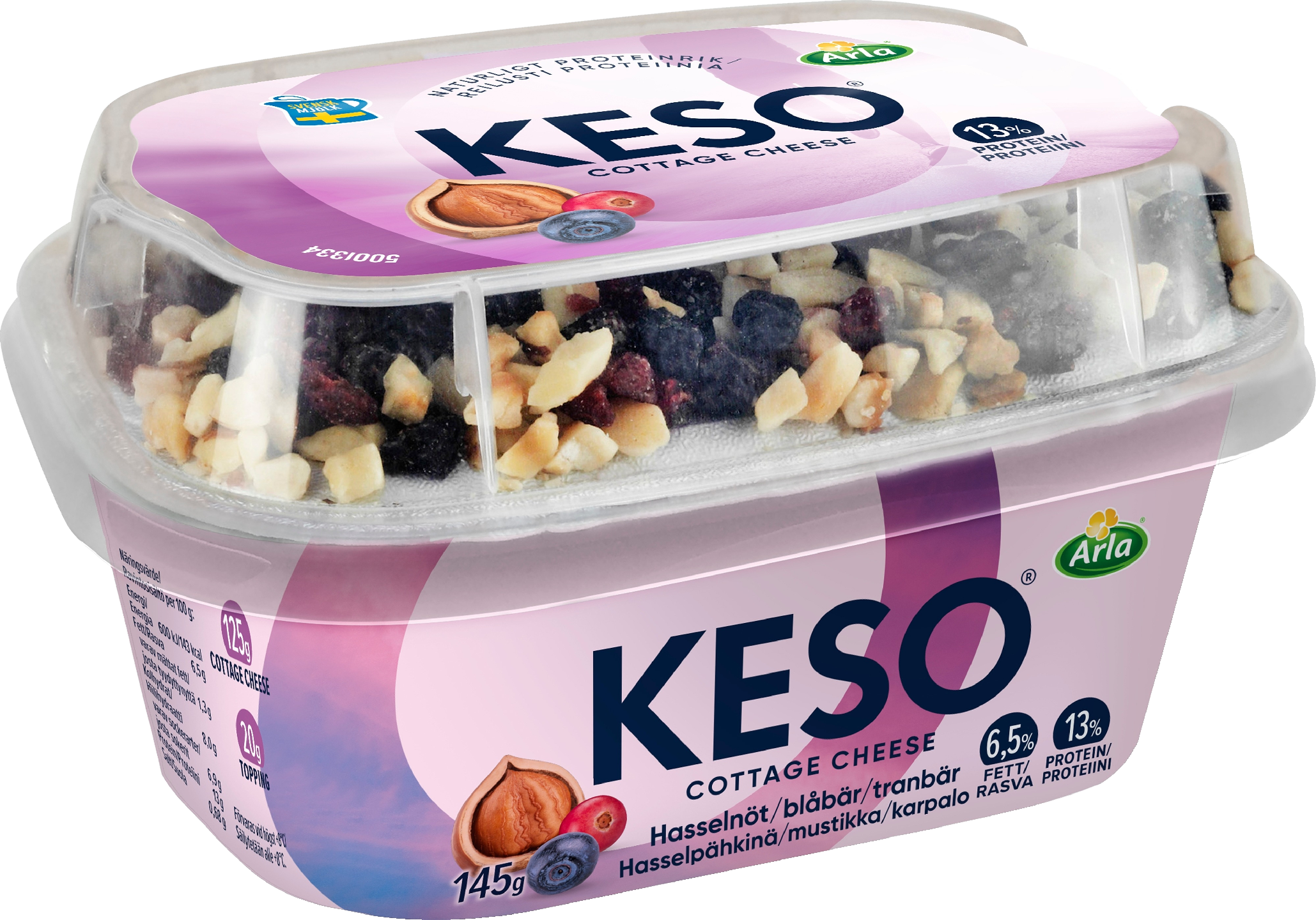 Arla Keso raejuusto hasselpähkinä-mustikka-karpalo 145g | K-Ruoka ...
