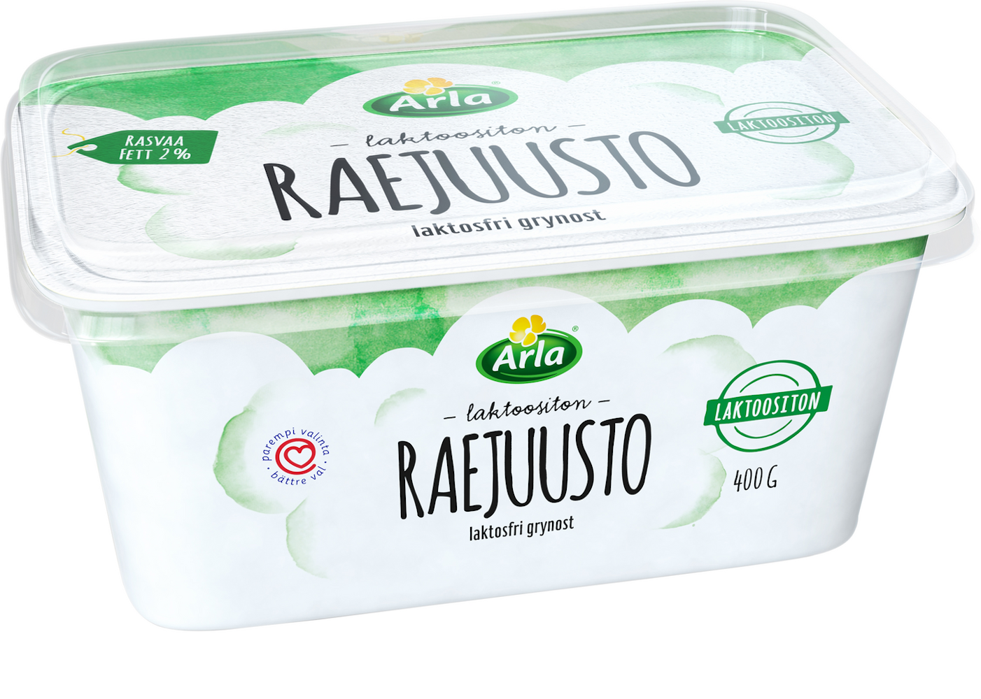 Arla laktoositon raejuusto 2% 400g — HoReCa-tukku Kespro