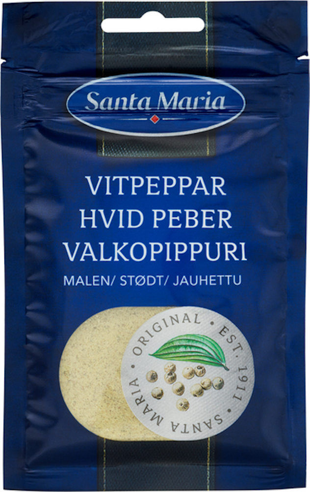 Santa Maria Valkopippuri jauhettu, pussi 22g — HoReCa-tukku Kespro
