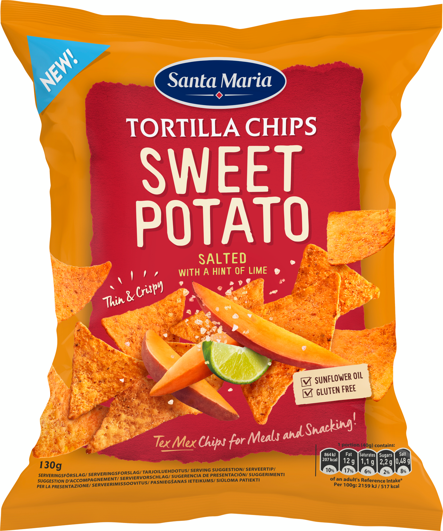 Santa Maria Tortilla Chips 130g Sweet Potato | K-Ruoka Verkkokauppa