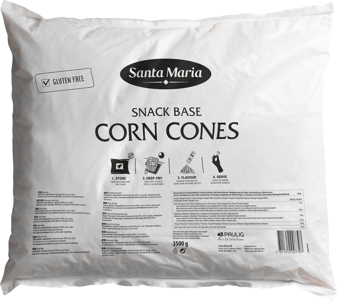 Santa Maria snack base corn cones 3,5kg — HoReCa-tukku Kespro