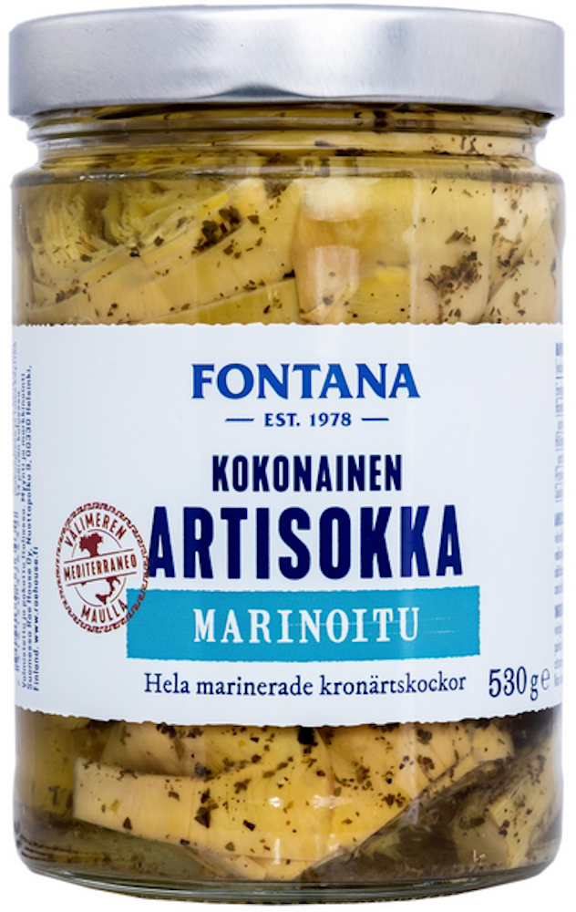 Fontana Artisokka Kokonainen ja Marinoitu 530g/295g — HoReCa-tukku Kespro