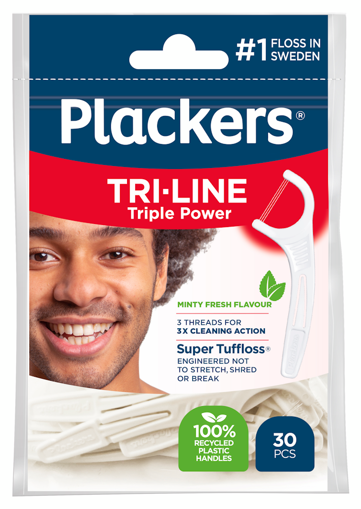 Plackers hammaslankain 30kpl Tri-line Triple Power — HoReCa-tukku Kespro