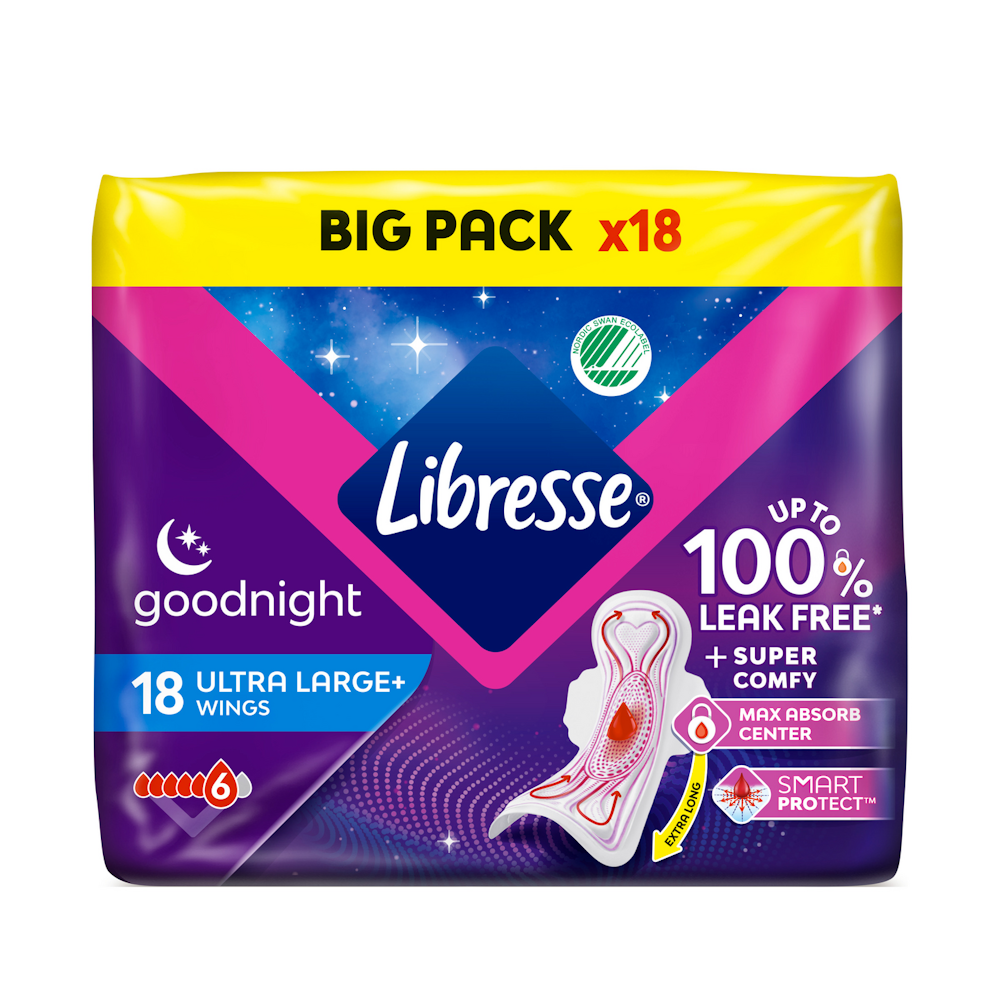 Libresse side Ultra Night Wing 18kpl Big pack — HoReCa-tukku Kespro