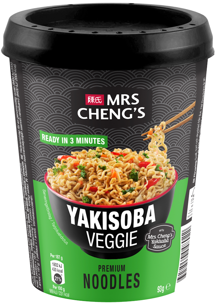 Mrs Cheng's Yakisoba Kuppinuudeli kasvis 93g — HoReCa-tukku Kespro