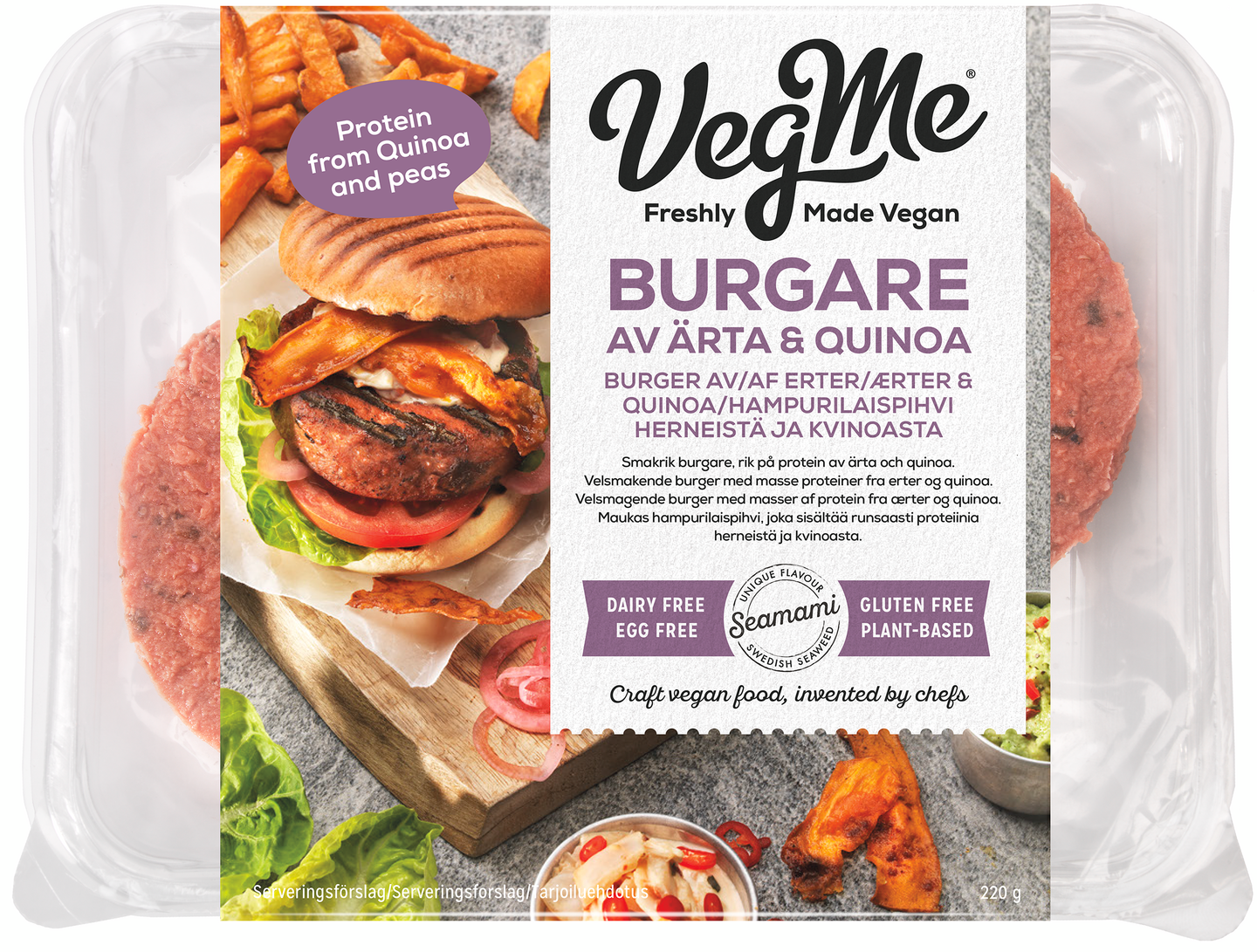 VegMe pea&quinoa burger 220g | K-Ruoka Verkkokauppa