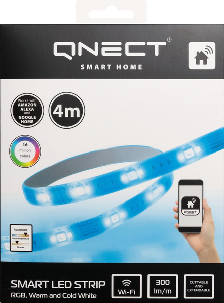 Qnect Smart Home WiFi RGB -LED-nauha, 4 m | K-Ruoka Verkkokauppa