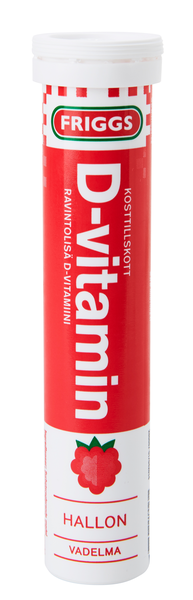 Friggs D-vitamiini poretabletti 20kpl 80g vadelma | K-Ruoka Verkkokauppa