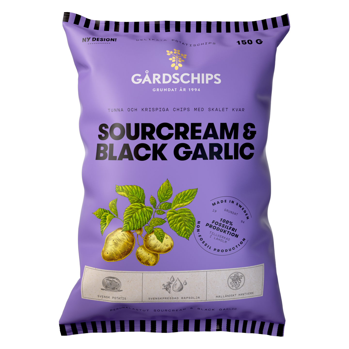 Ranskankerma&mustavalkosipulilla maustettu perunalastu 150g | K-Ruoka ...