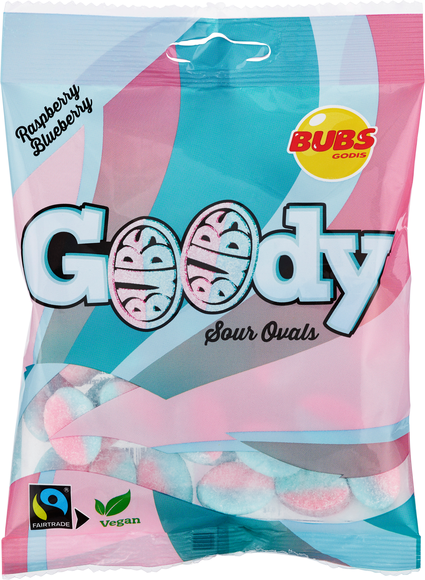 Bubs Goody Rasberry/Bluberrry sour ovals 90g | K-Ruoka Verkkokauppa