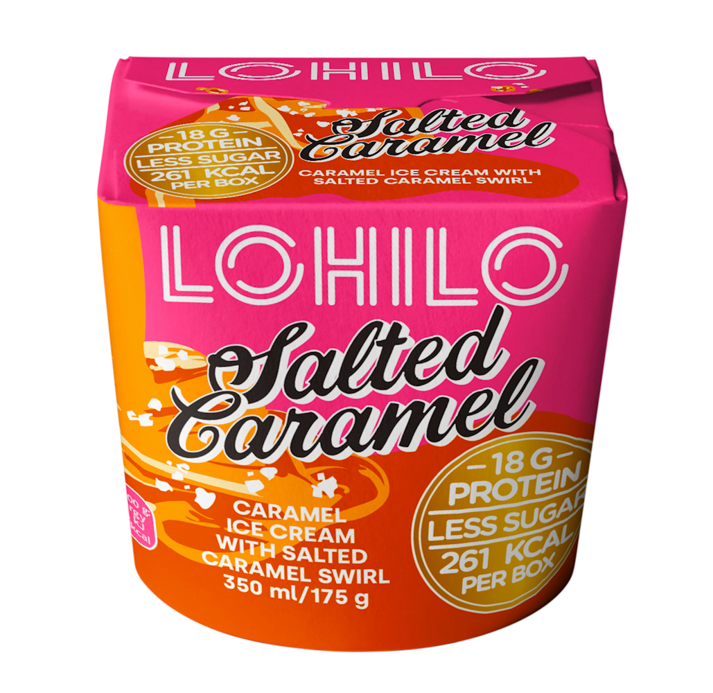 Lohilo proteiinijäätelö 350ml salted caramel pa — HoReCa-tukku Kespro