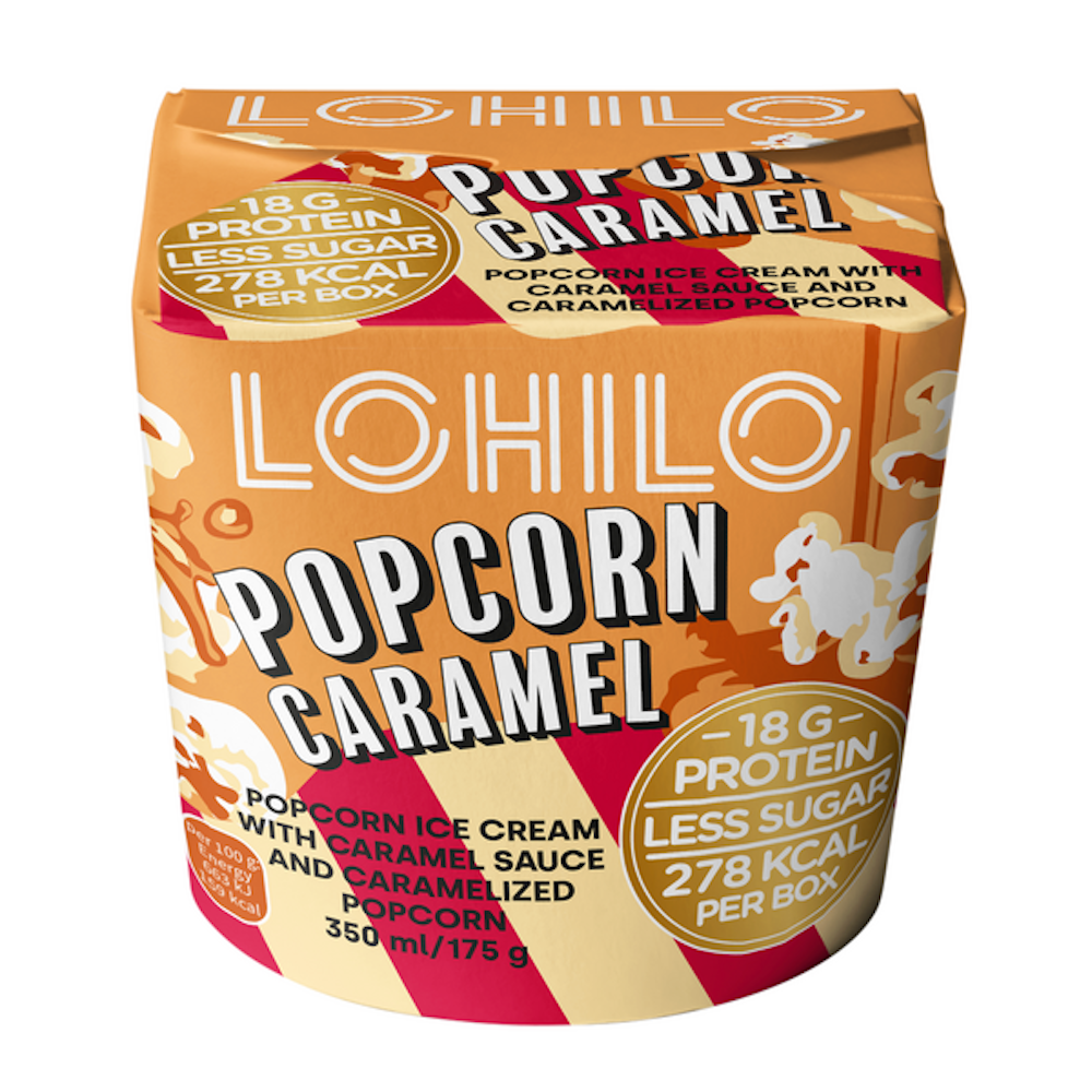 Lohilo proteiinijäätelö 350 ml Popcorn — HoReCa-tukku Kespro