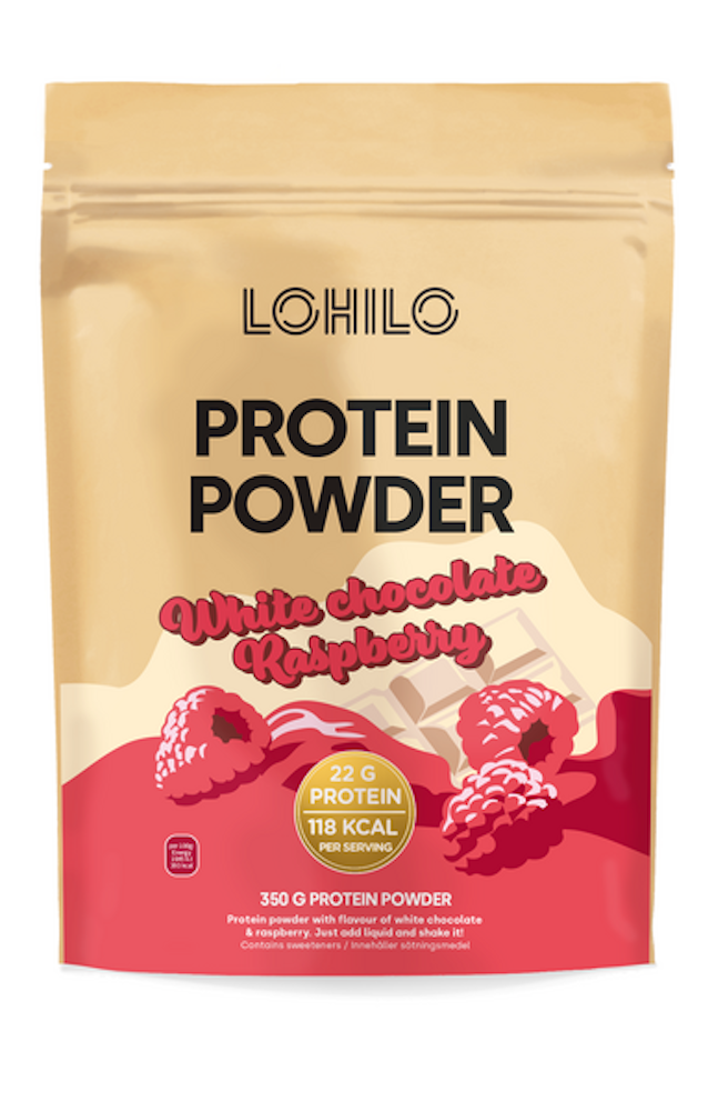 Lohilo proteiinijauhe 350g White chocolate raspberry — HoReCa-tukku Kespro