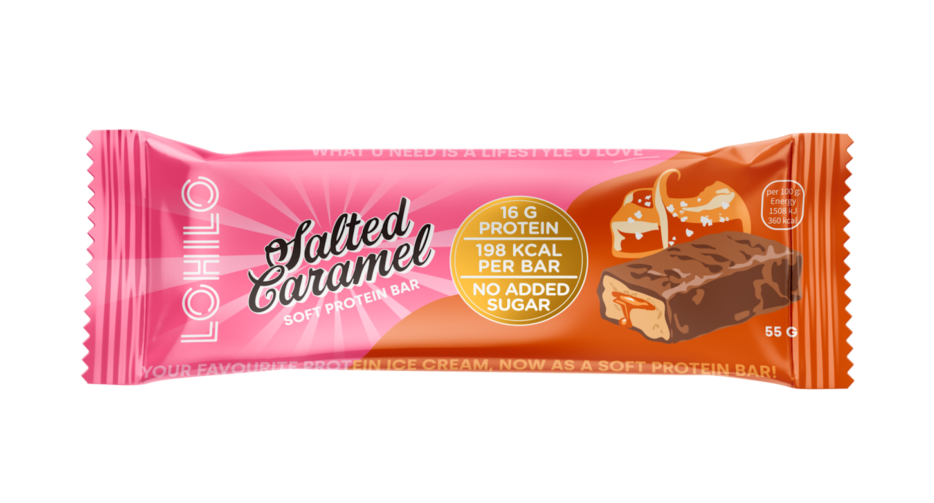 Lohilo proteiinipatukka 55g Salted Caramel — HoReCa-tukku Kespro