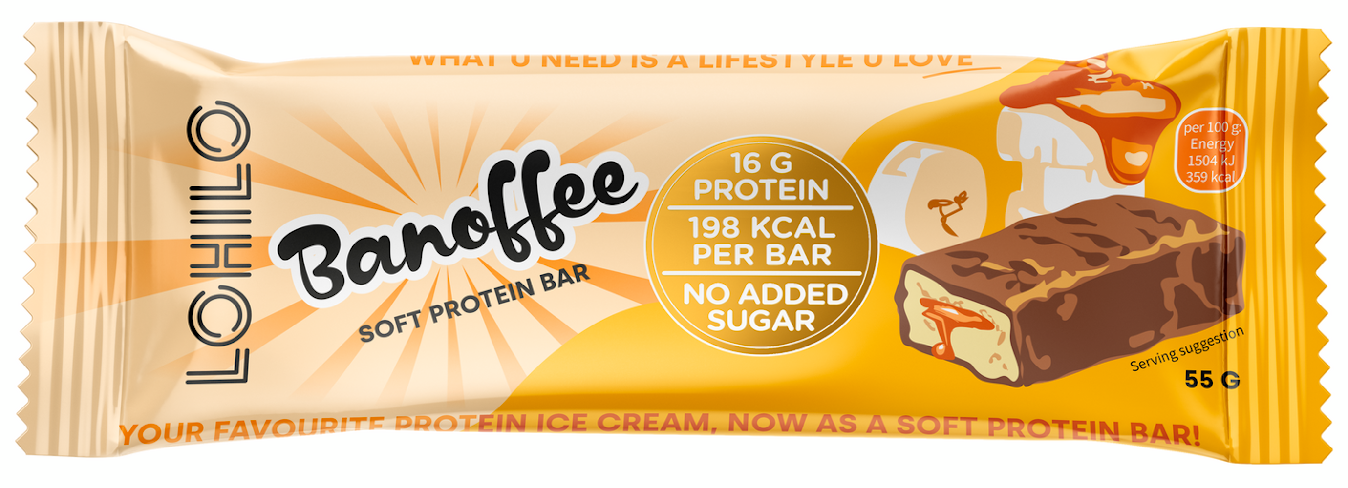 Lohilo proteiinipatukka Banoffee 55g — HoReCa-tukku Kespro