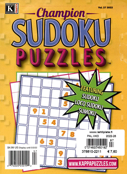 Blue Ribbon Kappa Sudoku Puzzles | K-Ruoka Verkkokauppa