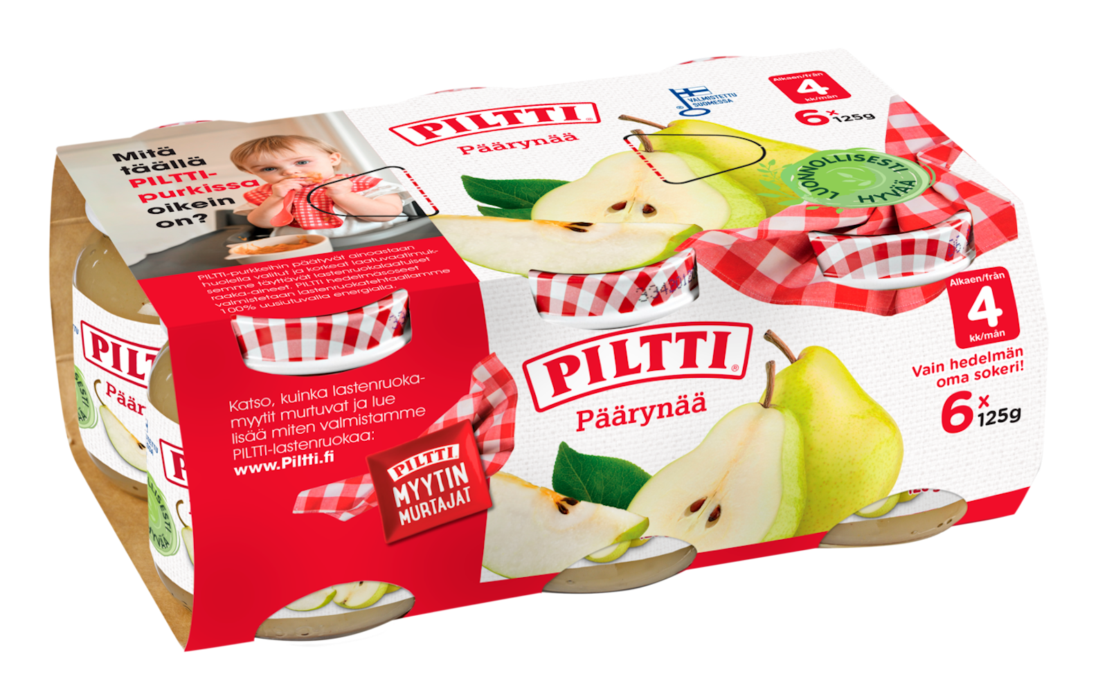 Piltti 6x125g Päärynää hedelmäsose 4kk — HoReCa-tukku Kespro