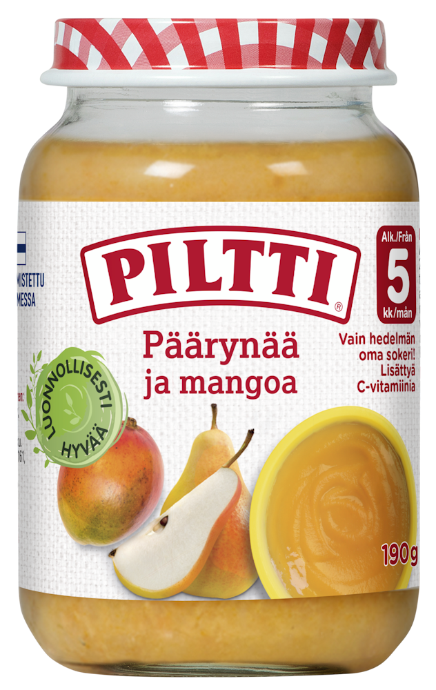 Piltti Päärynää ja mangoa 190g 5kk — HoReCa-tukku Kespro
