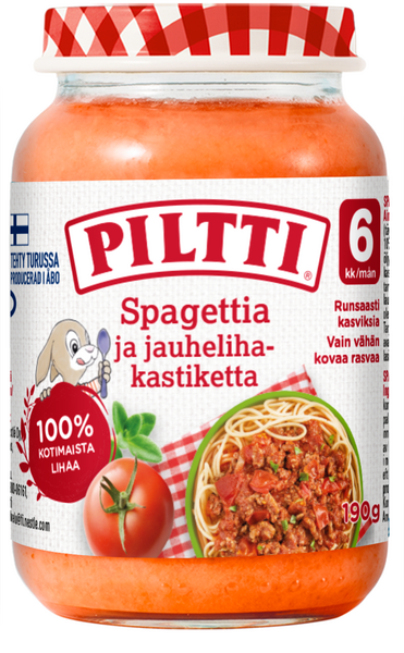 Piltti Spagettia ja jauhelihakastiketta 190g 6kk | K-Ruoka Verkkokauppa